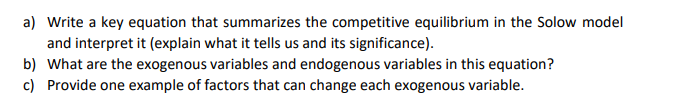 Solved a) Write a key equation that summarizes the | Chegg.com