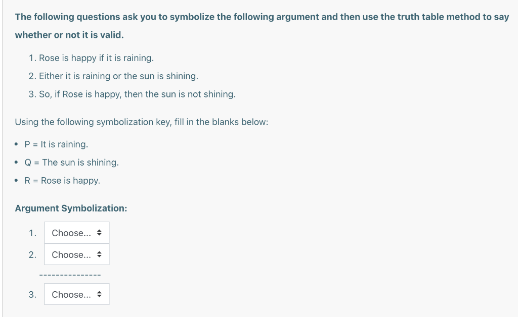 Solved The following questions ask you to symbolize the | Chegg.com