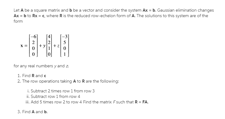 Solved Let A be a square matrix and b be a vector and | Chegg.com