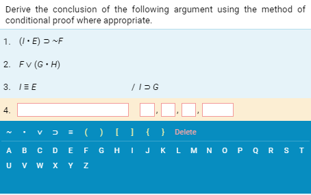 Solved Derive the conclusion of the following argument using | Chegg.com
