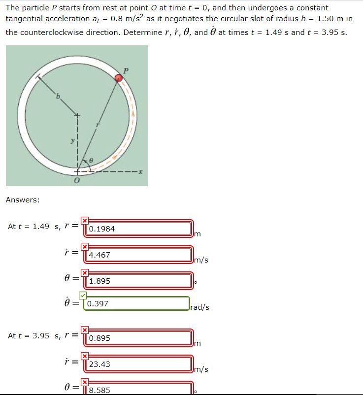 Solved The particle P starts from rest at point o at time t | Chegg.com