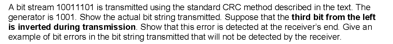 Solved A bit stream 10011101 is transmitted using the | Chegg.com