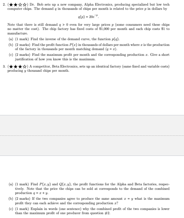 Solved (a) (1 ﻿mark) ﻿Find P(x,y) ﻿and Q(x,y), ﻿the profit | Chegg.com