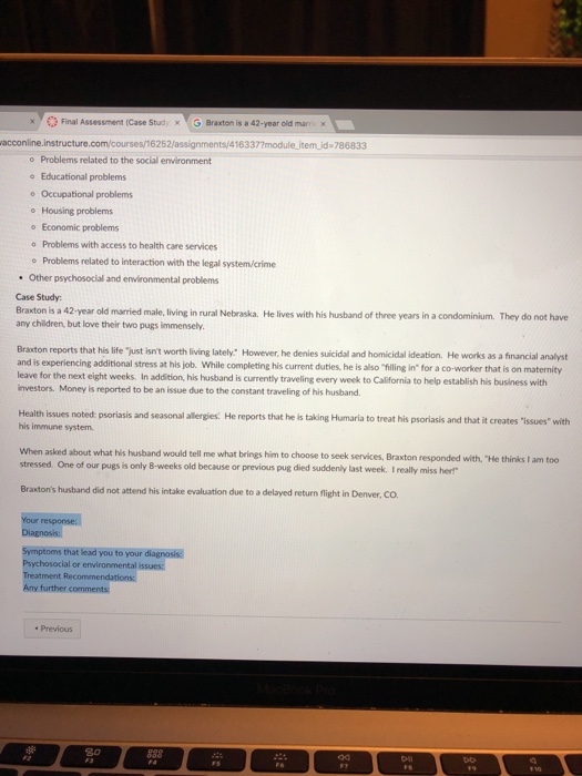 Solved For abnormal psychology. Please read the case study! | Chegg.com