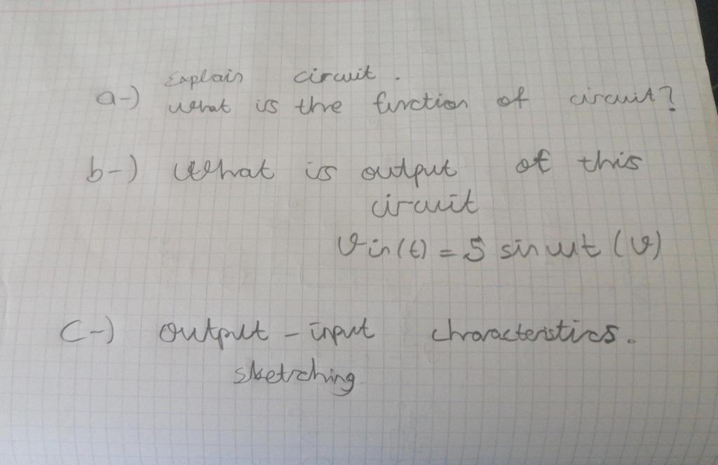 Solved R=1kOhm 率 “Vo a) Vin | + R=1 kOhm 本 上 a-) Explais | Chegg.com