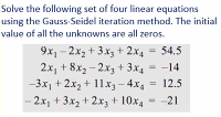 Solved Solve the following set of four linear equations | Chegg.com