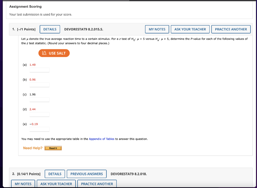 Solved Assignment Scoring Your last submission is used for | Chegg.com