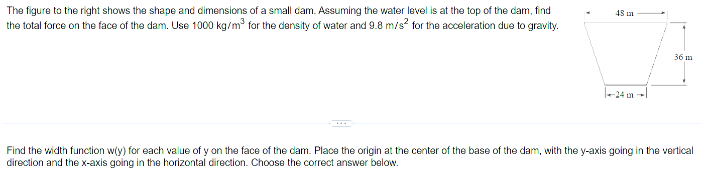 Solved Find the width function w(y) ﻿for each value of y ﻿on | Chegg.com