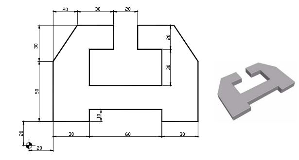 Solved 1.write the G-CODES for the given part. | Chegg.com