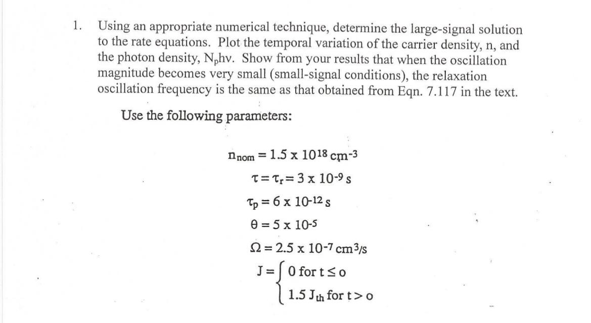 Solved Using an appropriate numerical technique, determine | Chegg.com