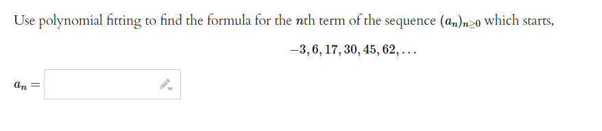 Solved Use polynomial fitting to find the formula for the | Chegg.com
