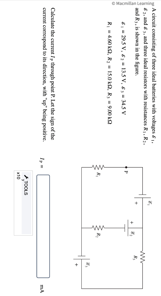 Solved A circuit consisting of three ideal batteries with | Chegg.com