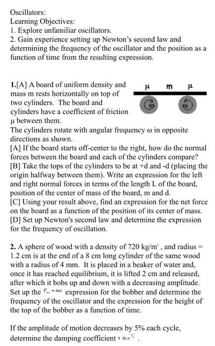 Solved Oscillators Learning Objectives 1. Explore unfamiliar | Chegg.com