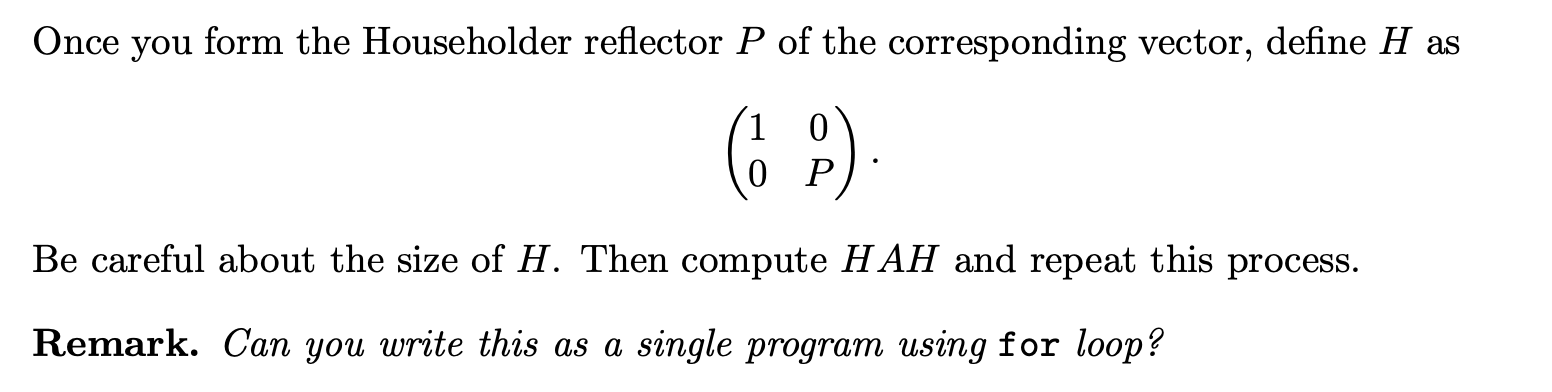 Solved yty' 1. (Upper Hessenberg matrix) Given a vector z | Chegg.com
