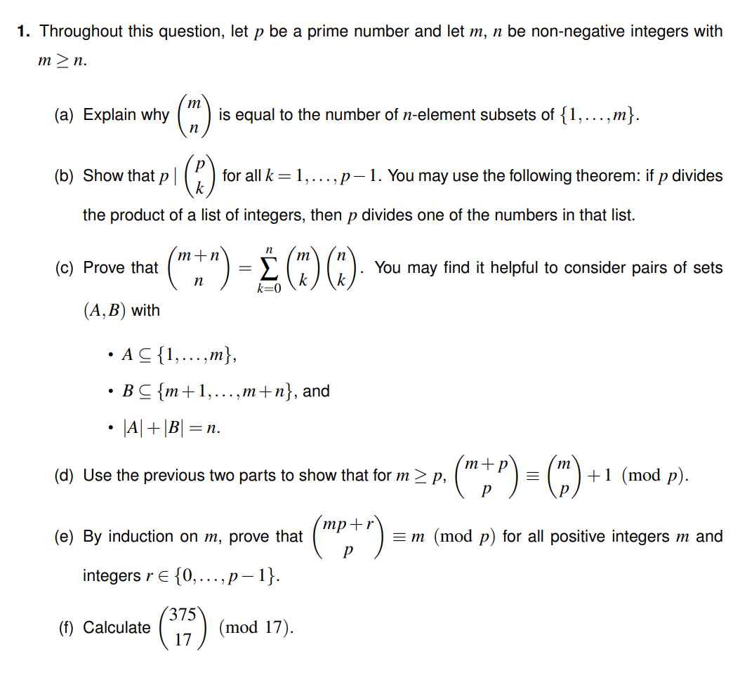 Solved Throughout this question, let p be a prime number and | Chegg.com