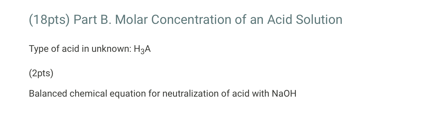 Solved (14pts) Part A. Standardization of a Sodium Hydroxide | Chegg.com