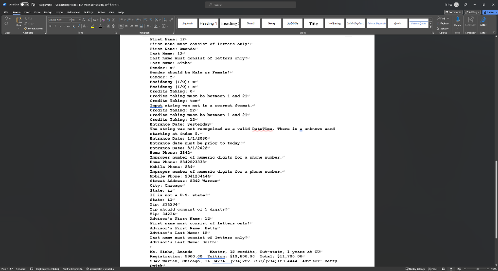 Solved Further enhance the registration program for | Chegg.com