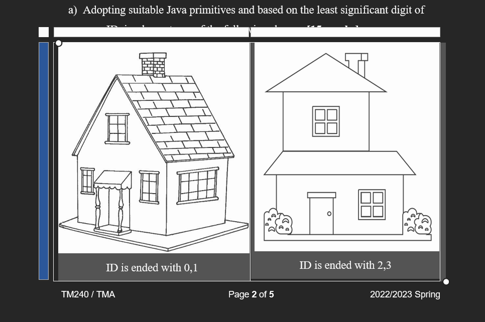 Adopting suitable Java primitives and based on the | Chegg.com