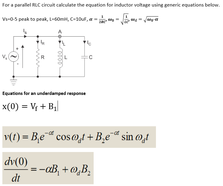 Solved For a parallel RLC circuit calculate the equation for | Chegg.com