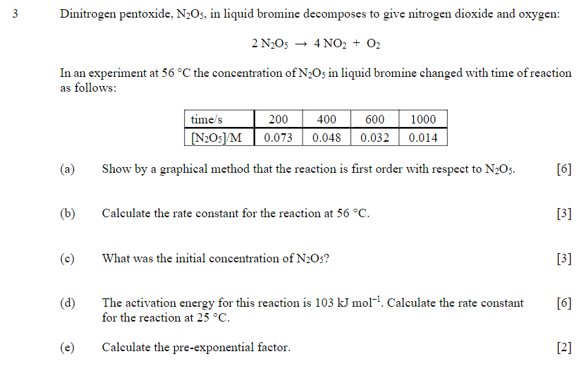 Solved Dinitrogen pentoxide, N2O5, in liquid bromine | Chegg.com
