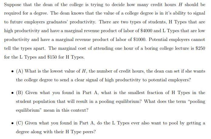 Solved Suppose that the dean of the college is trying to | Chegg.com