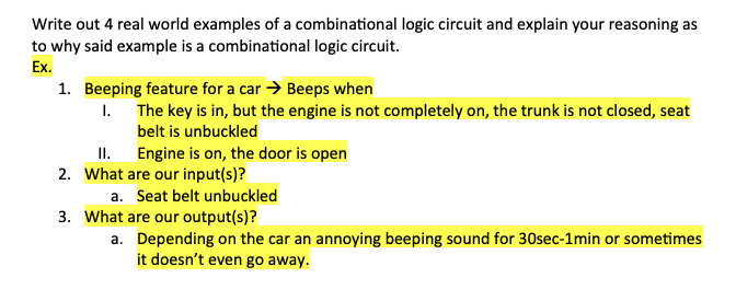 Solved Write Out 4 Real World Examples Of A Combinationa