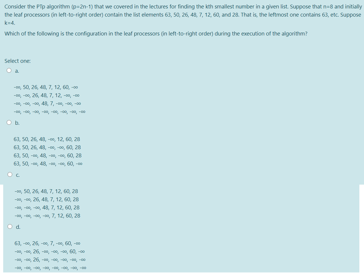 Solved Consider the PTp algorithm (p=2n-1) that we covered | Chegg.com