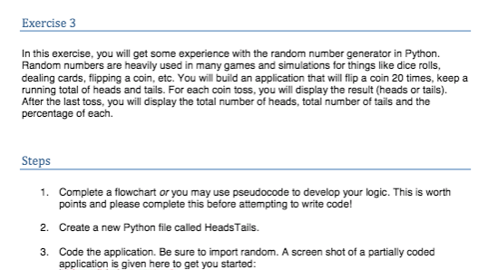 Solved Exercise 2 Create a Python application that will | Chegg.com