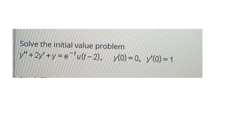 Solved Solve the initial value problem y" + 2y' | Chegg.com