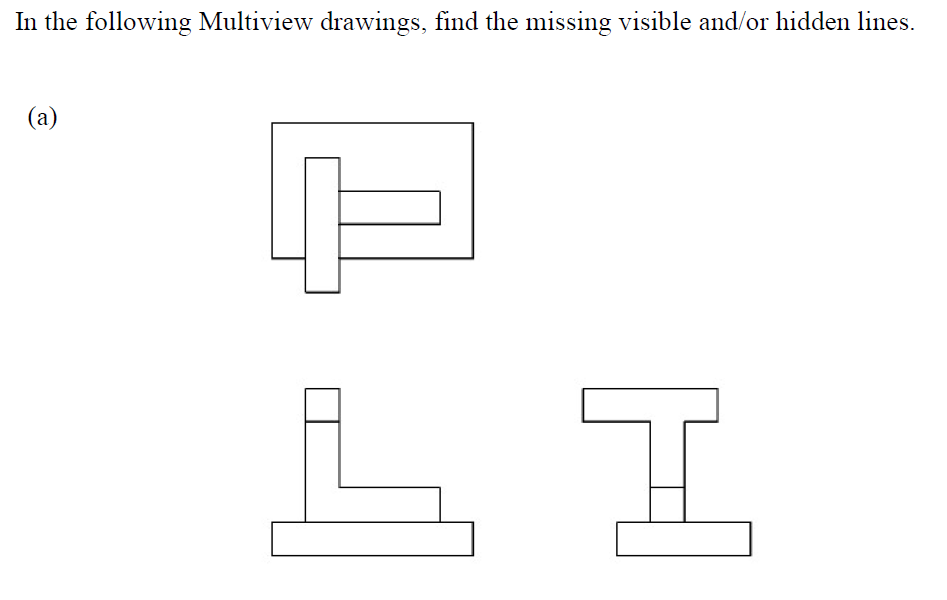 Solved In the following Multiview drawings, find the missing | Chegg.com