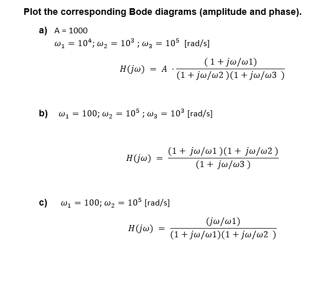 Plot The Bode Diagram Both Amplitude And Phase Solved Carry