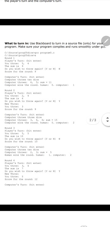 Solved CS 153 Program 6 - Dice Game Write a program that | Chegg.com
