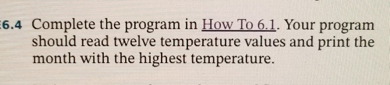 Solved Complete the program in How To 6.1. Your program | Chegg.com