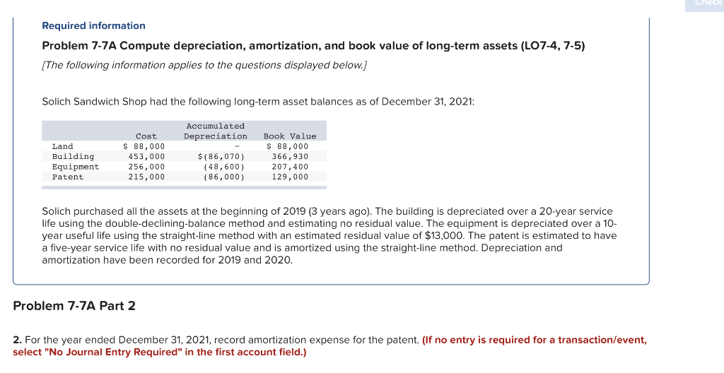 Solved Check Problem 7-7A Compute depreciation, | Chegg.com