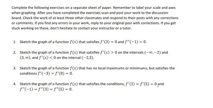 Solved Complete the following exercises on a separate sheet | Chegg.com