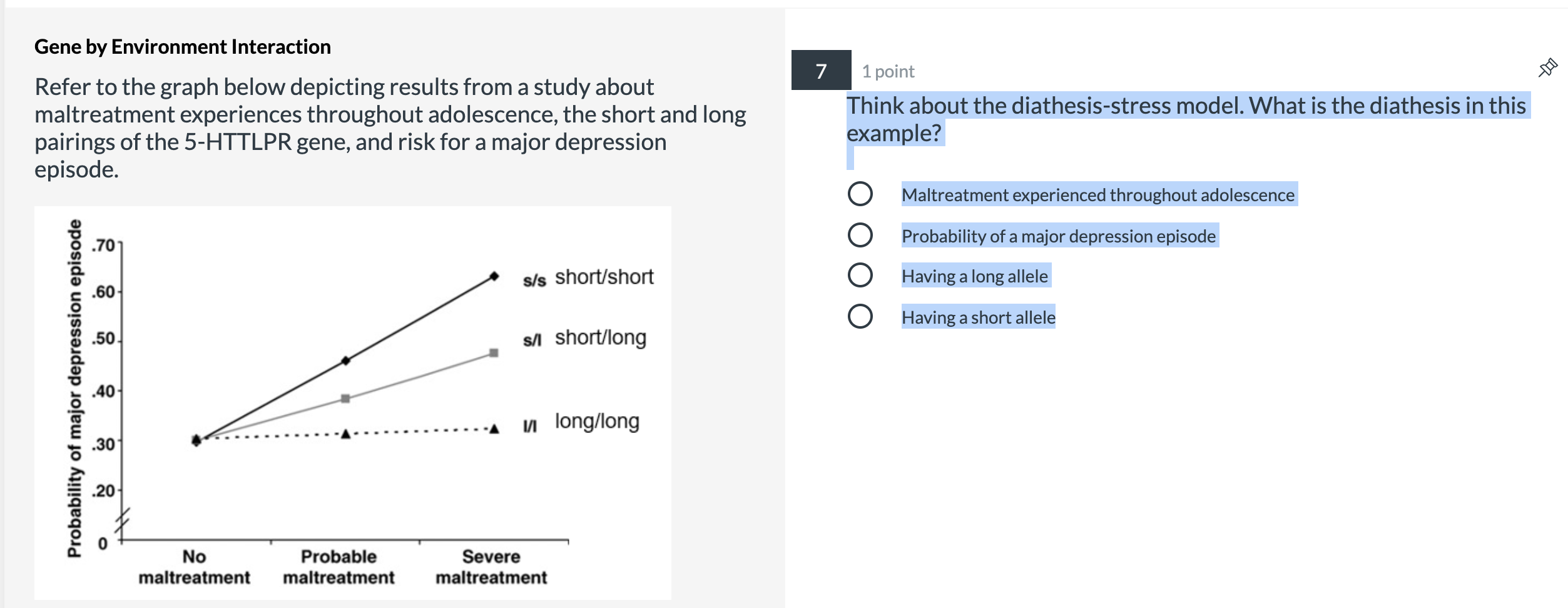 Solved Gene by Environment Interaction 7 DO a Refer to the | Chegg.com