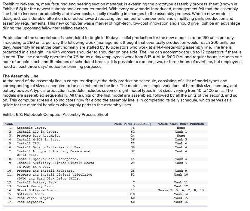 Solved Toshihiro Nakamura, manufacturing engineering section | Chegg.com