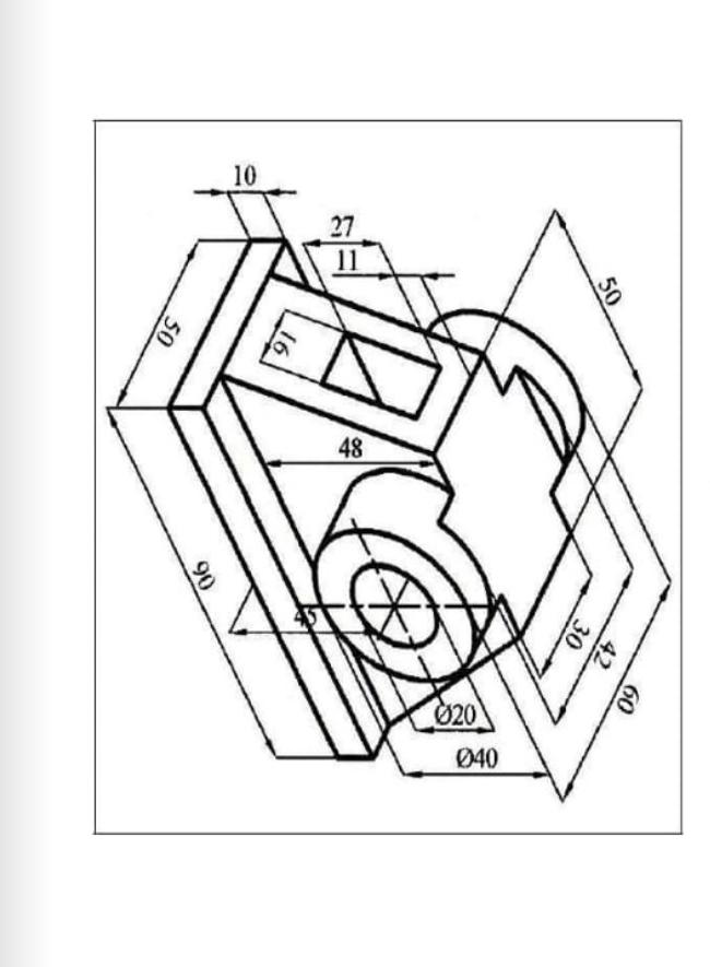Solved draw the top view front and right view and please | Chegg.com