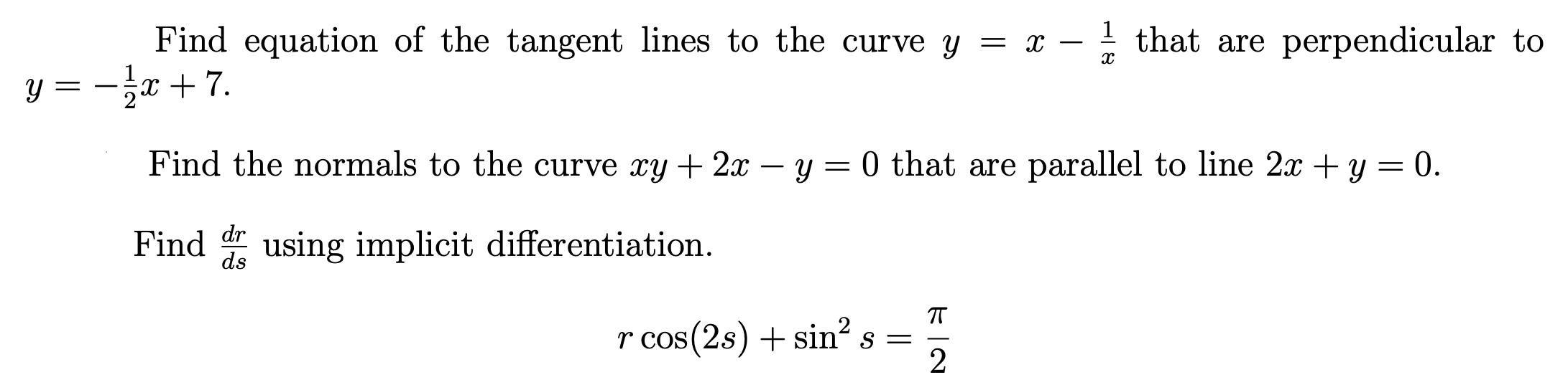 Solved Find equation of the tangent lines to the curve | Chegg.com