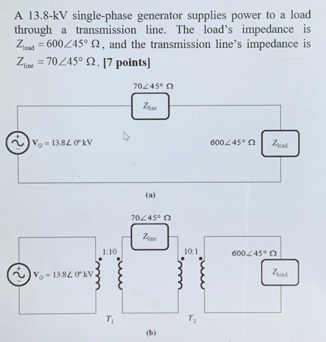 Solved A 13.8-kV single-phase generator supplies power to a | Chegg.com
