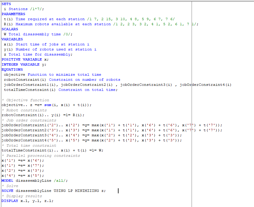Solved Solve this GAMS code | Chegg.com