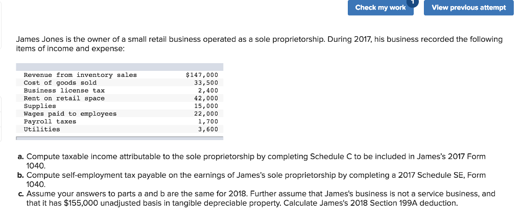 Solved Check my work View previous attempt James Jones is | Chegg.com