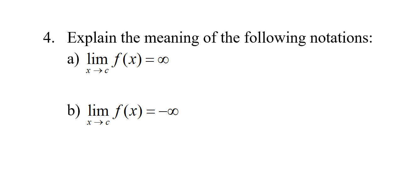 Solved 4. Explain the meaning of the following notations: a) | Chegg.com