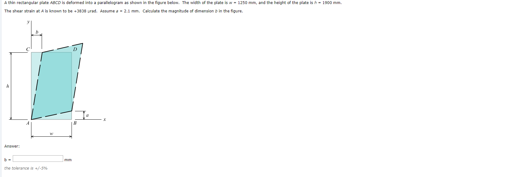 Solved A thin rectangular plate ABCD is deformed into a | Chegg.com
