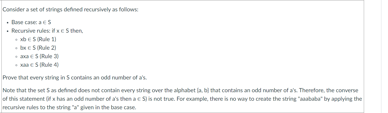 Solved Consider A Set Of Strings Defined Recursively As