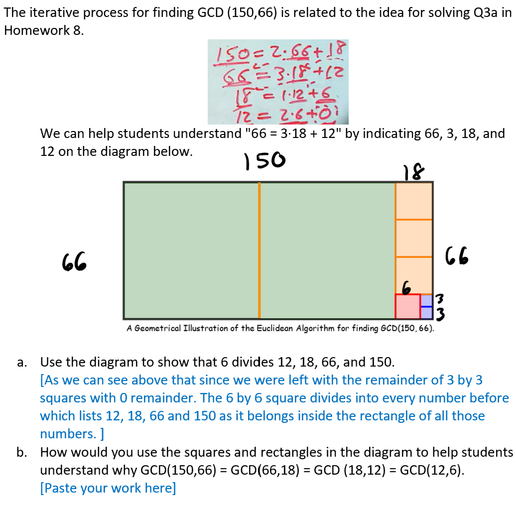 Solved The iterative process for finding GCD(150,66) is | Chegg.com