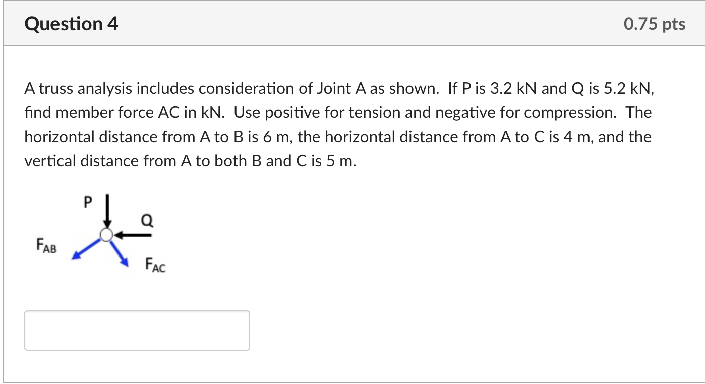 Solved Question 4A truss analysis includes consideration of | Chegg.com