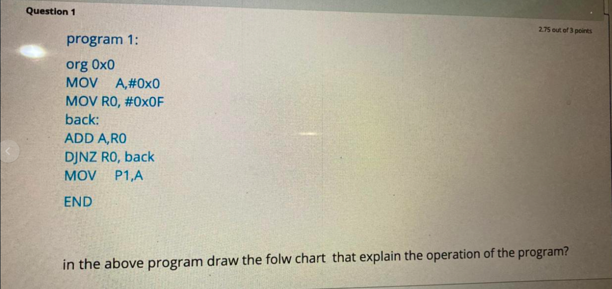 Solved Question 1 2.75 out of 3 points program 1: org Oxo | Chegg.com