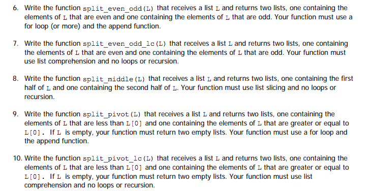 Solved Need Help In Python Implementing These Certain Lists Chegg