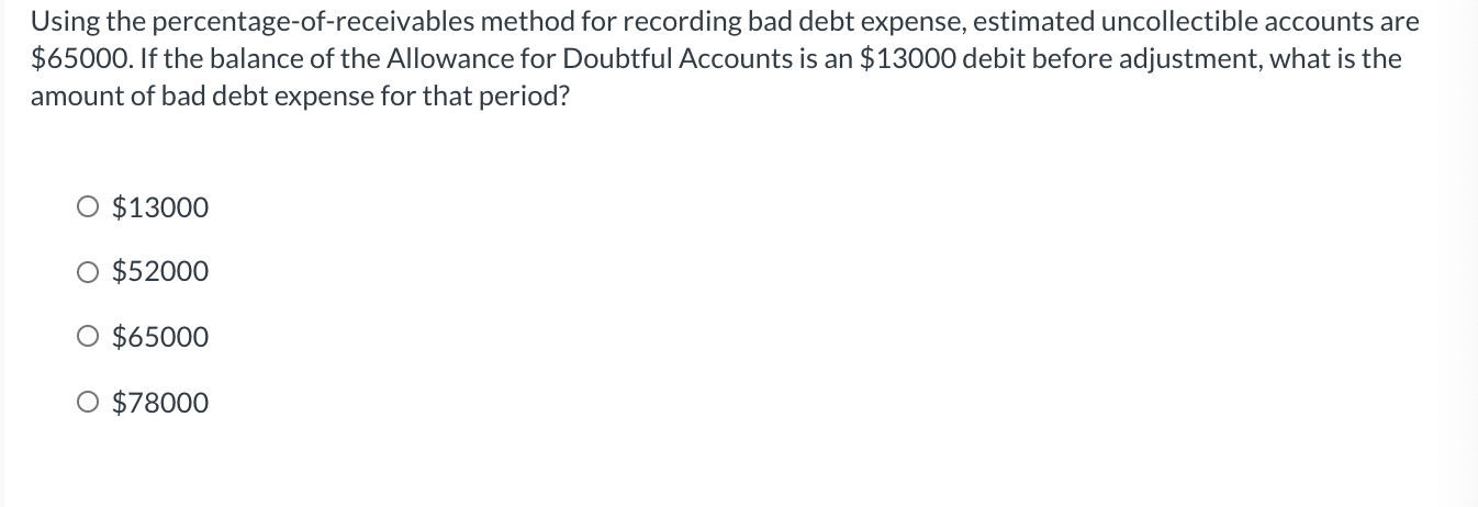 Solved Using the percentage-of-receivables method for | Chegg.com